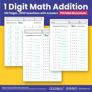 Printable 1 Digit Math Addition Worksheets - Smakido
