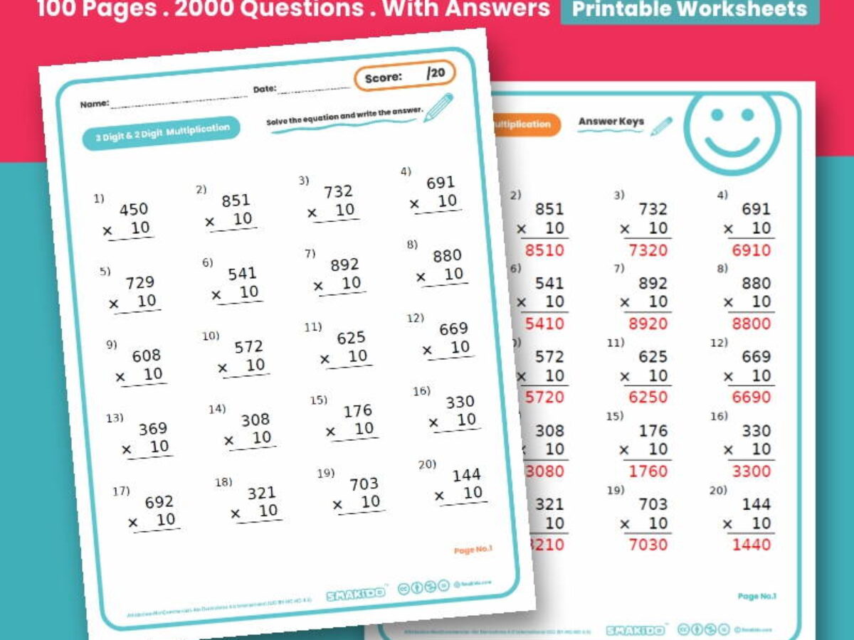 100 Question Multiplication Worksheet