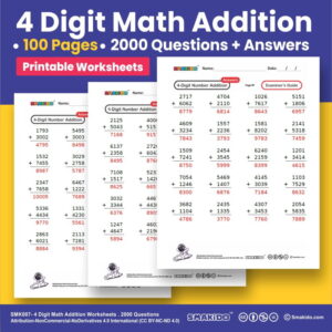 Printable 4 Digit Math Addition Worksheets - Smakido