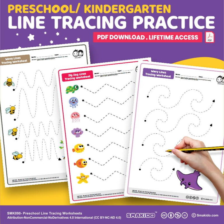 Printable Line Tracing Worksheets | Tracing Activity PDF | Trace Shapes ...
