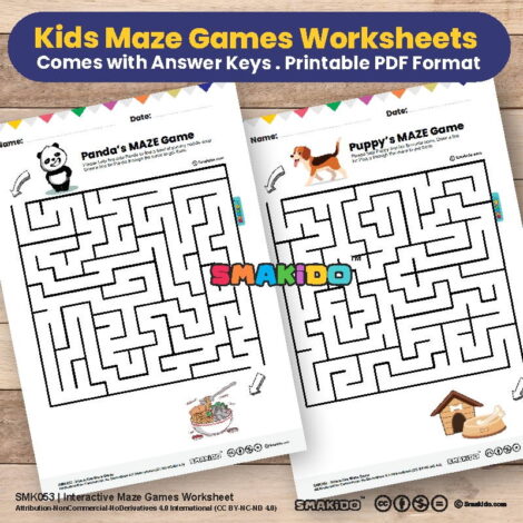 Printable Maze Games Worksheets With Answer Key | Kids Preschool ...