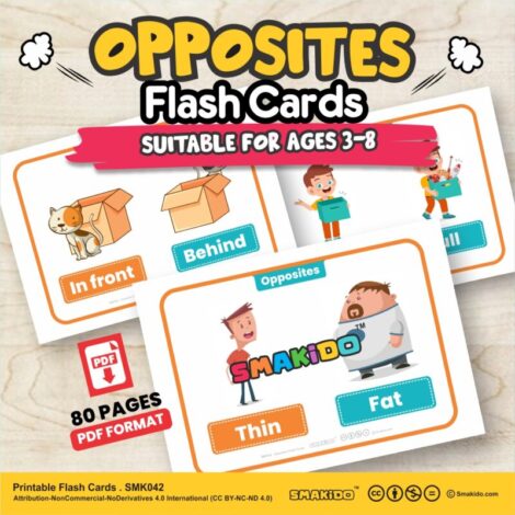 Printable Opposites Flash Cards | Printable Antonyms Flash Cards - Smakido