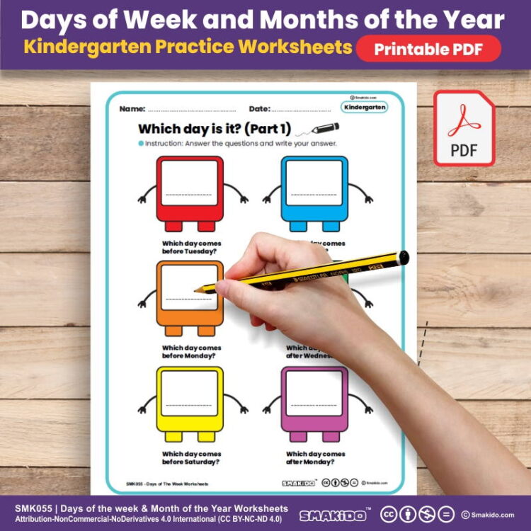 Days of The Week & Months of The Year | Printable Worksheets for ...