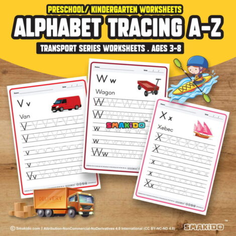Printable Alphabet Tracing A-Z | Transportation Series Preschool ...
