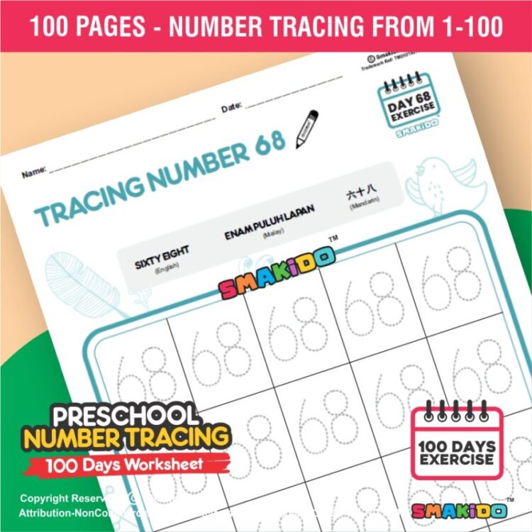 Number Tracing from 1-200 Printable Worksheets [PDF] - Smakido
